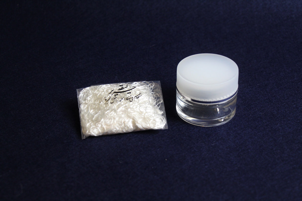 Glass round inkwell with plastic lid and likka for Arabic calligraphy ...